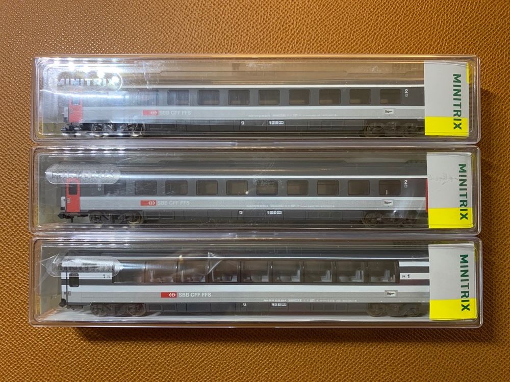 Minitrix N 18441 + 18443 EC A/B SBB Personenzug DC Analog (Neu und ...