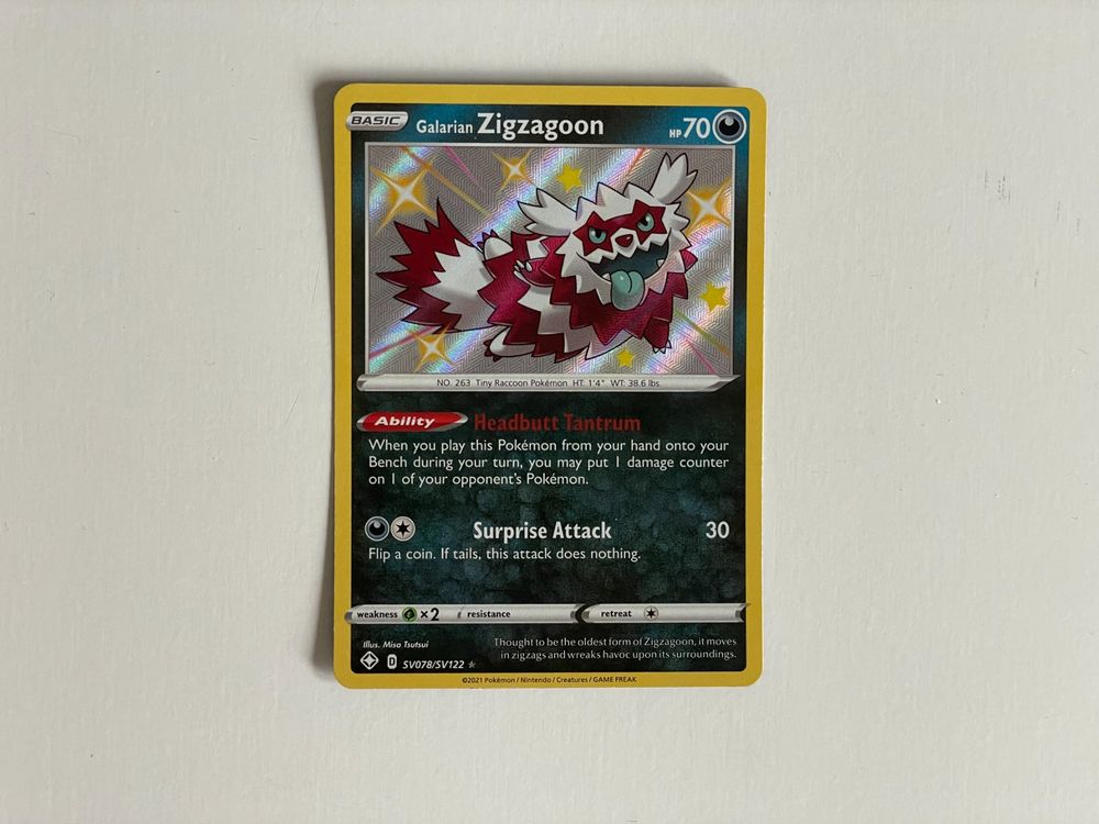 Galarian Zigzagoon Shining Fates Pokemon EN | Kaufen auf Ricardo