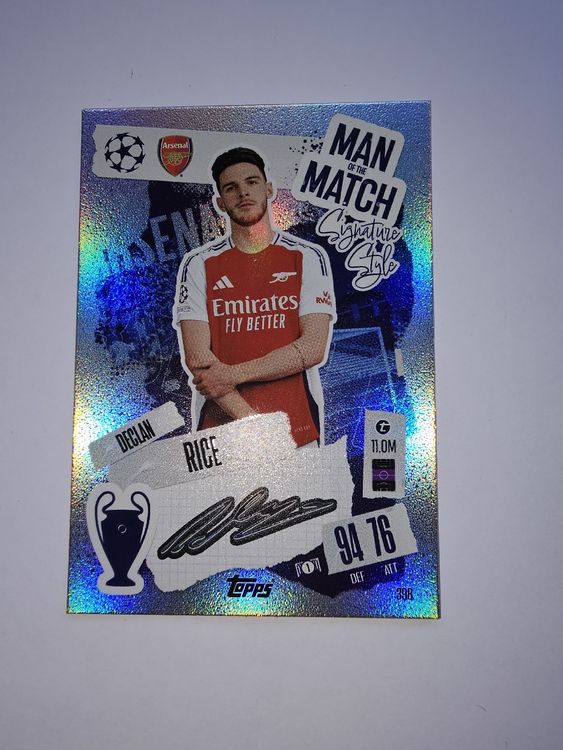 Match Attax Declan Rice Arsenal Signature Man of the Match (Neu und ...