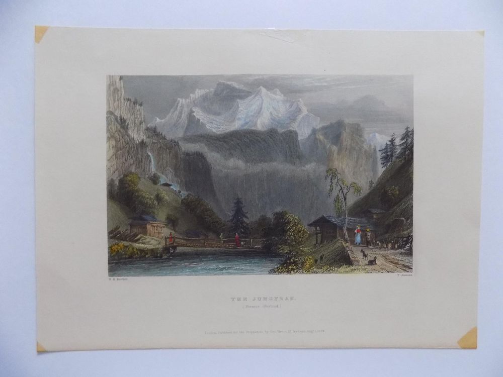 Jungfrau Berner Oberland kolorierter Stahlstich von Bartlett (Gebraucht) in Risch für CHF 40 ...