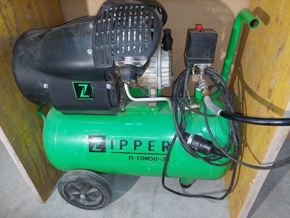 Kompressor Zipper ZI-COM50-2V mit Druckluftschlauch Roller | Kaufen auf ...