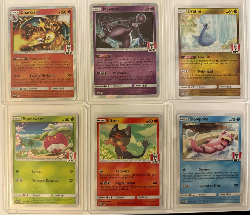 Pokémon KFC Promo Set Charizard Mewtwo Indonesia exclusive (Gebraucht ...