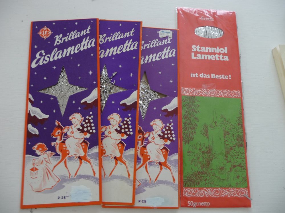 4x Lametta Stanniol (silber) Weihnachten (Neu und originalverpackt) in ...