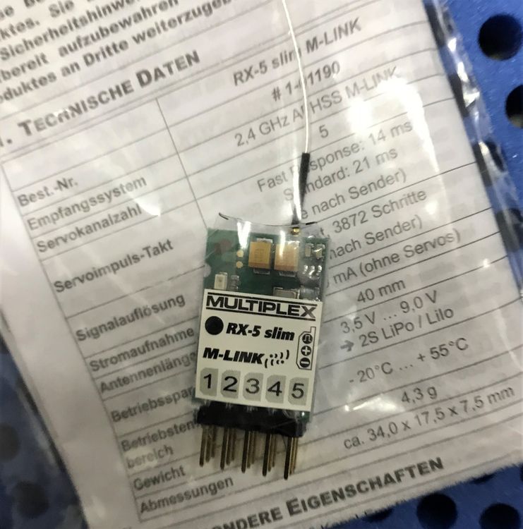Multiplex Empfänger RX-5 slim M-LINK 2,4 GHz, #1-01190 (Neu und ...