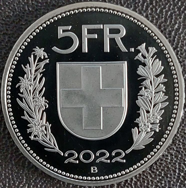 5 Franken 2022 stgl. / aus Münzsatz (Neu (gemäss Beschreibung)) in Arch für CHF 40 – mit ...