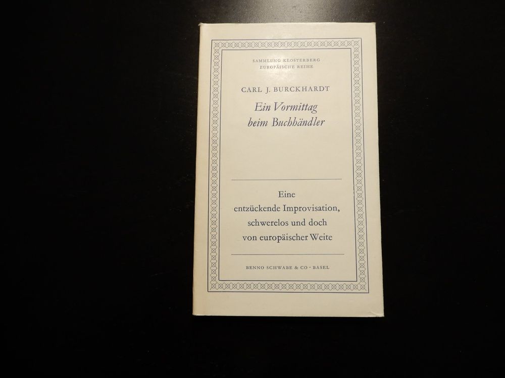 Carl J. Burckhardt - Ein Vormittag beim Buchhändler | Kaufen auf Ricardo