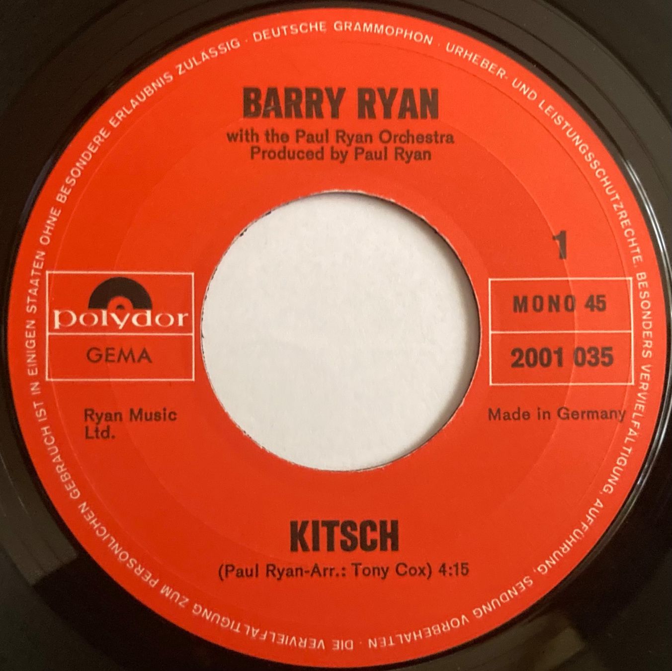 BARRY RYAN - KITSCH (D'occasion) à Poliez-Pittet pour CHF 3 – avec ...