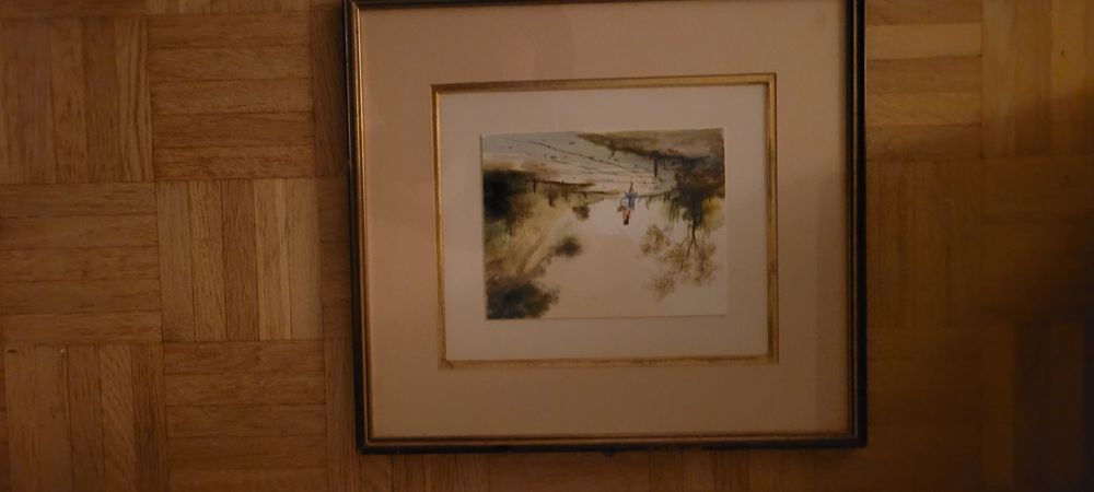 Aquarelle originale signée, paysage d'automne (Gebraucht) in Vésenaz für CHF 50 – mit Lieferung ...