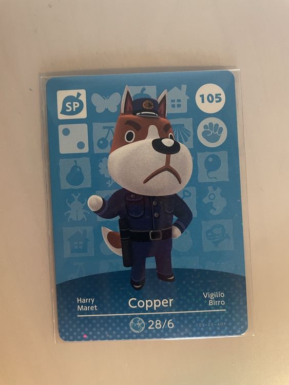 Animal Crossing Amiibo Karte Nr. 105 Copper (Neu (gemäss Beschreibung ...