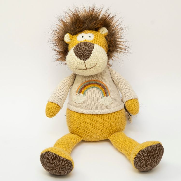 Süsser Strick Löwe Kuscheltier mit Regenbogen | Kaufen auf Ricardo