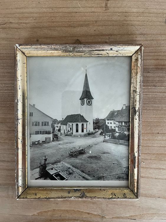 Foto Dorfplatz Erlenbach mit alter Kirche 1890 (Repro) (Gebraucht) in Thal für CHF 5 – mit ...