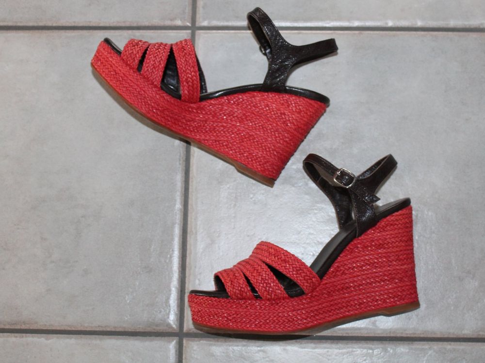 LAST CHANCE Pasito Sandalen Espadrille koralle, braun Gr. 38 (Gebraucht ...