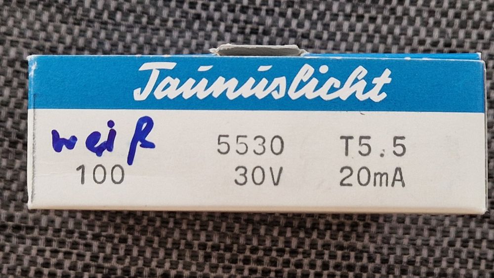 Taunuslicht Telefonlampe 5530 weiss T5.5 30V 20mA 100 Stück (Neu ...