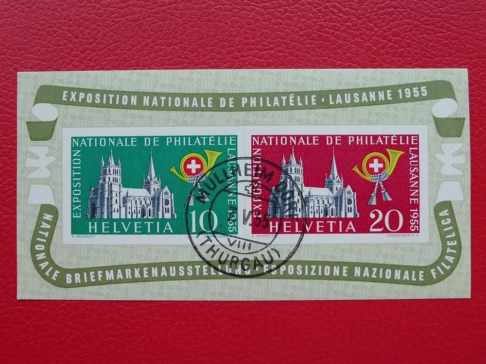1955, W35 (Lausanne-Block) von MÜLLHEIM DORF TG, Kat: 80.-++ (Gebraucht) in Sursee für CHF 20 ...