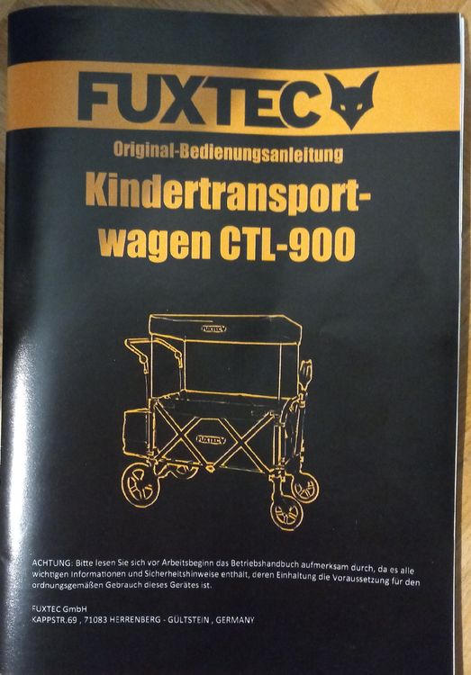 FUXTEC Bollerwagen CTL-900 für Kinder, grau (Neu (gemäss Beschreibung ...