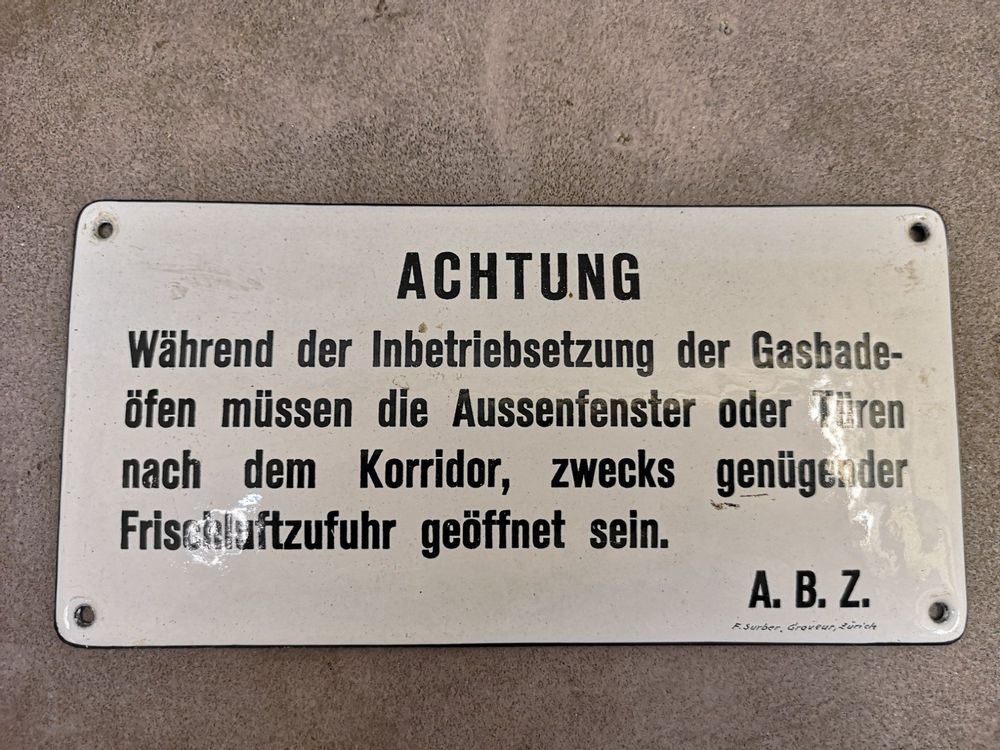 Altes Emaille Schild Achtung: A.B.Z. | Kaufen auf Ricardo