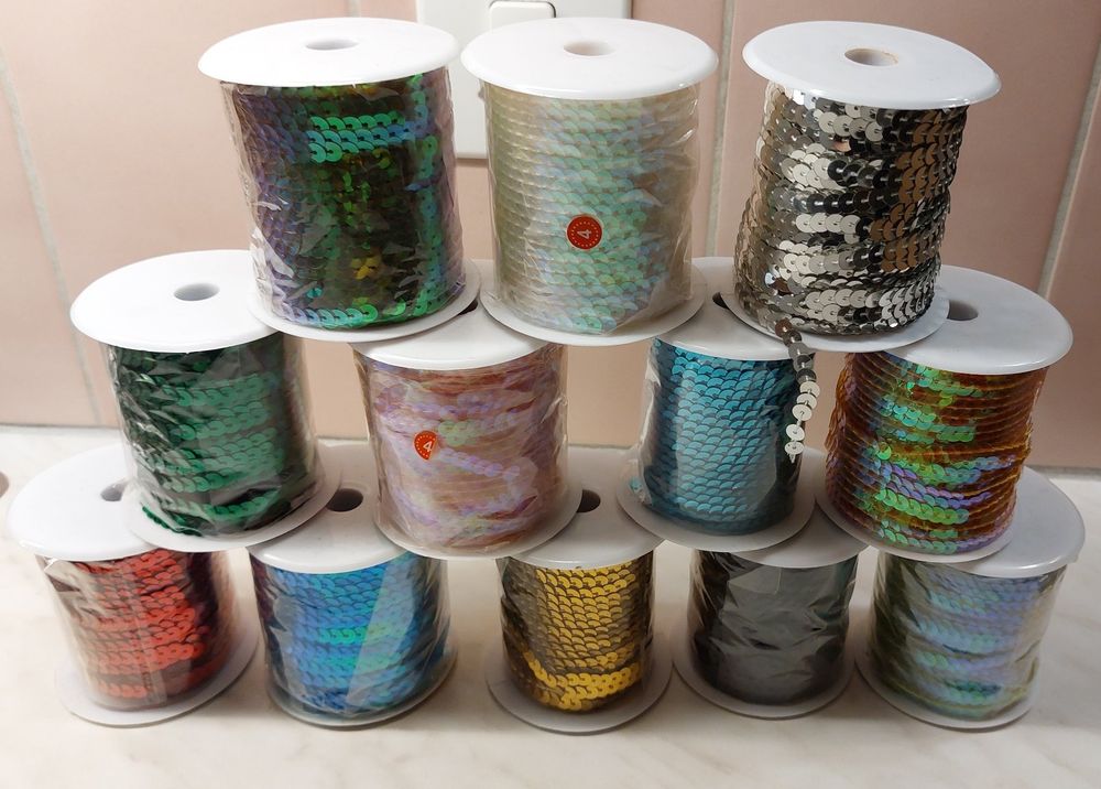 12 Rollen Glitzer Paillettenband / neu & originalverpackt (Neu und ...
