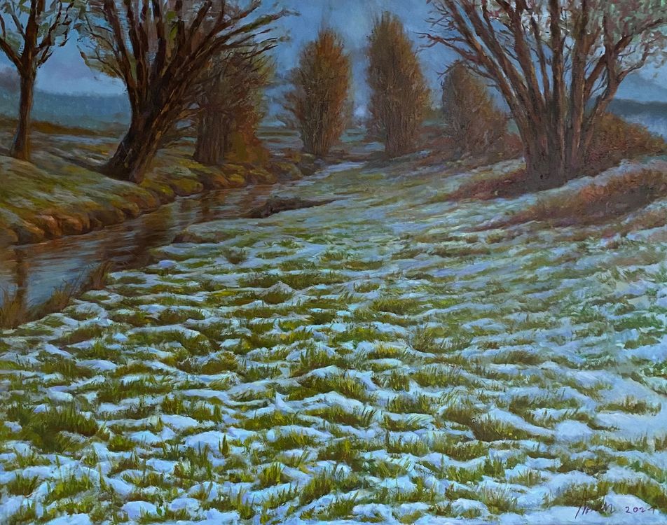 Am Bach (Gürbe bei Belp), Öl auf Leinwand, 89x70cm (Neu (gemäss Beschreibung)) in Belp für CHF ...