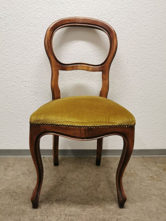 Alte Stuhl gepolstert Louis XV Gelb | Kaufen auf Ricardo