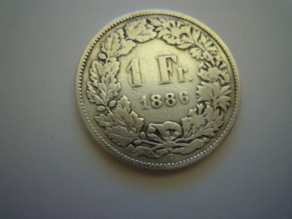 1 mal alte silber 1 Franken 1886 (Gebraucht) in Degersheim für CHF 5 – mit Lieferung auf Ricardo ...