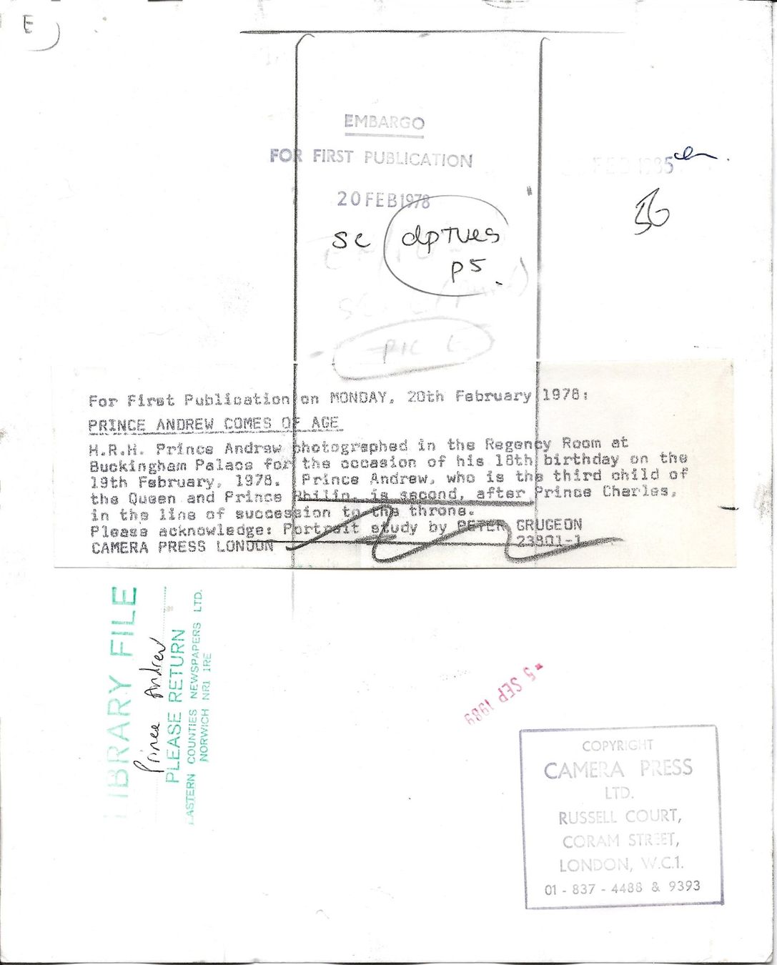 Prince Andrew comes of age / Vintage / First Publication (Gebraucht) in ...