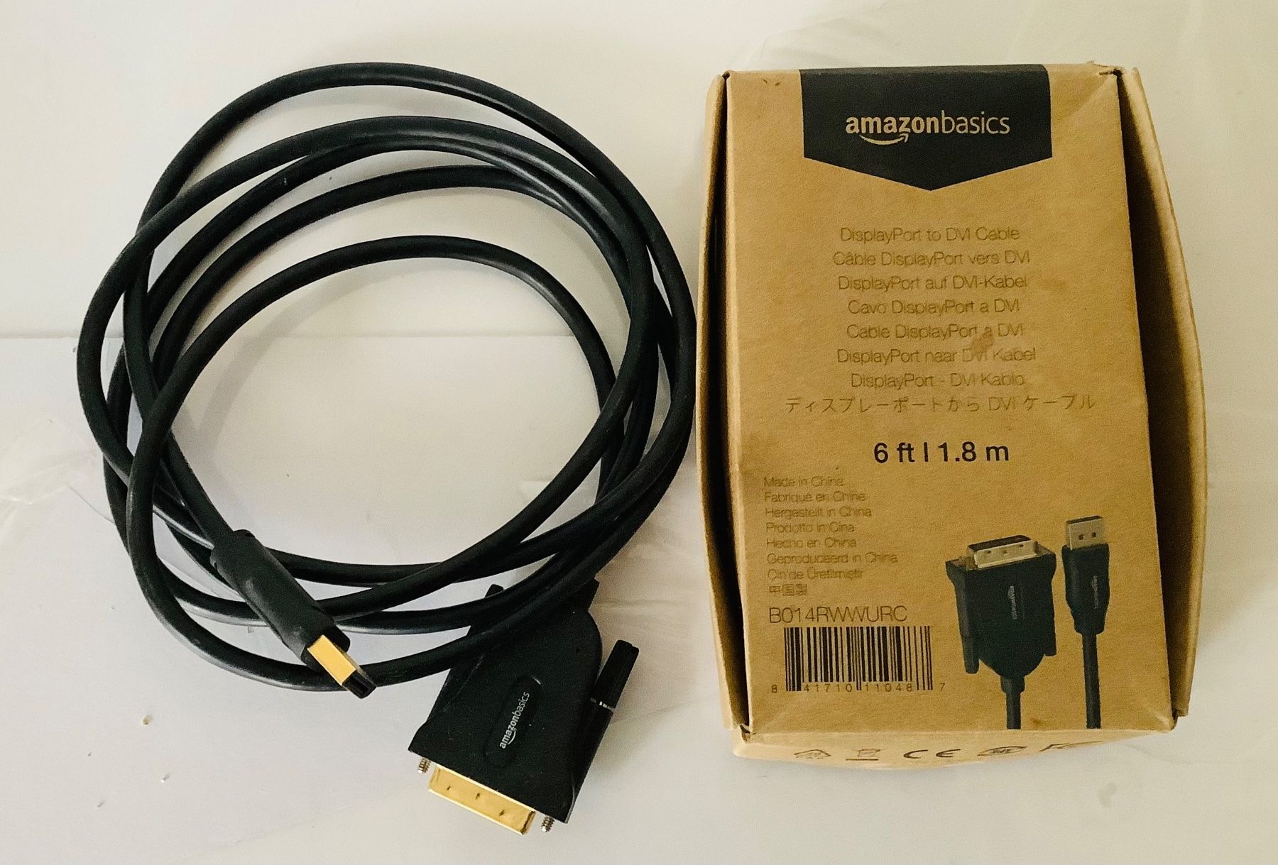 AmazonBasics DisplayPort auf DVI Kabel, 1.8m, Neu! (Neu und ...