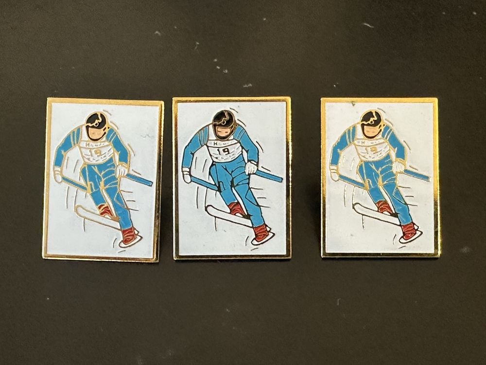 Retro Ski Pins, 3er Set, Vintage Ski Alpin (Neu (gemäss Beschreibung ...
