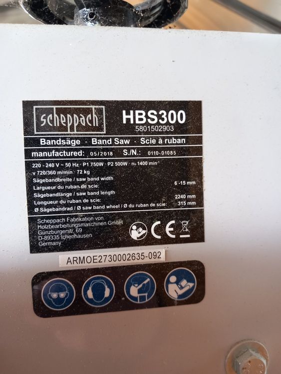 Scheppach HBS 300 Bandsäge (Gebraucht) in Flums für CHF 2 – nur ...