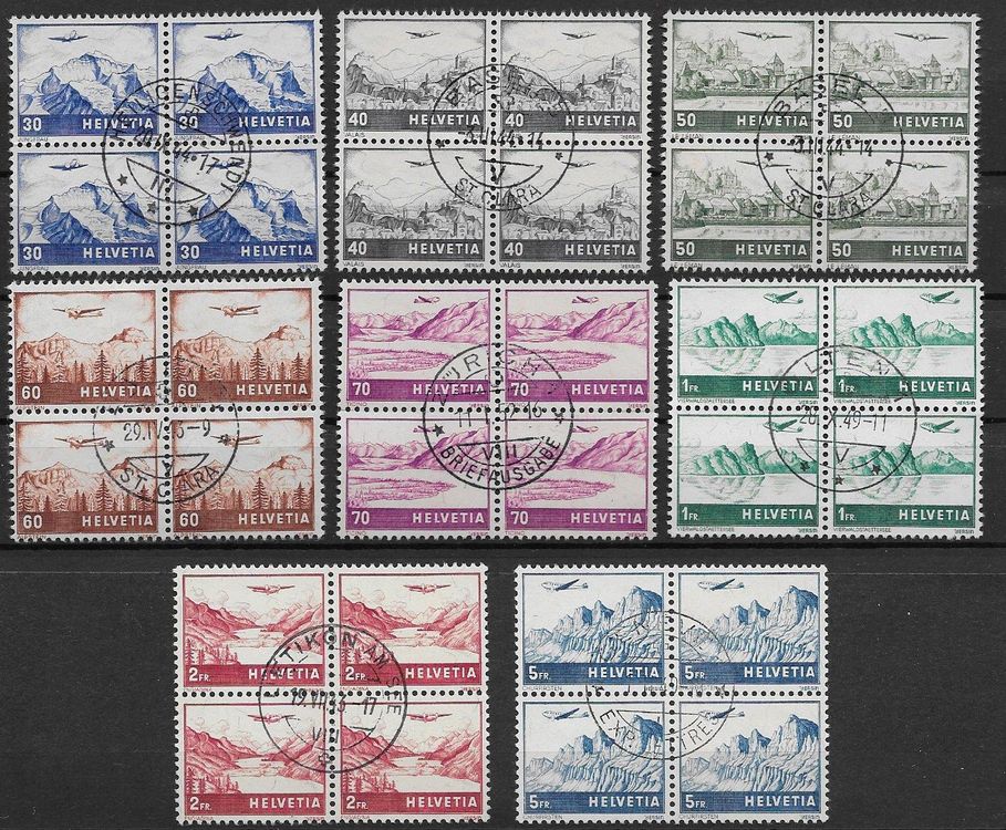 1941 Flugpost F27-34 o VIERERBLOCK Serie SBK 277.- ab 1.- | Kaufen auf Ricardo