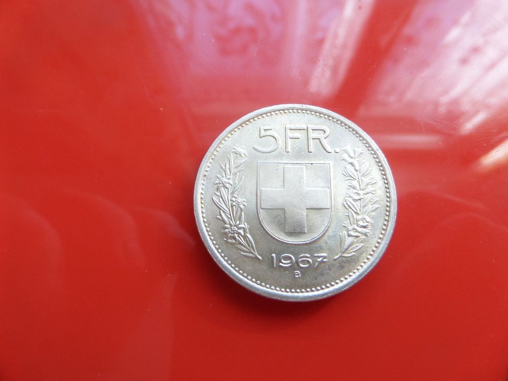 Alter SCHWEIZER 5 Fr / 1967 SILBER Münze vorz. bis (Gebraucht) in Glis für CHF 9.9 – mit ...