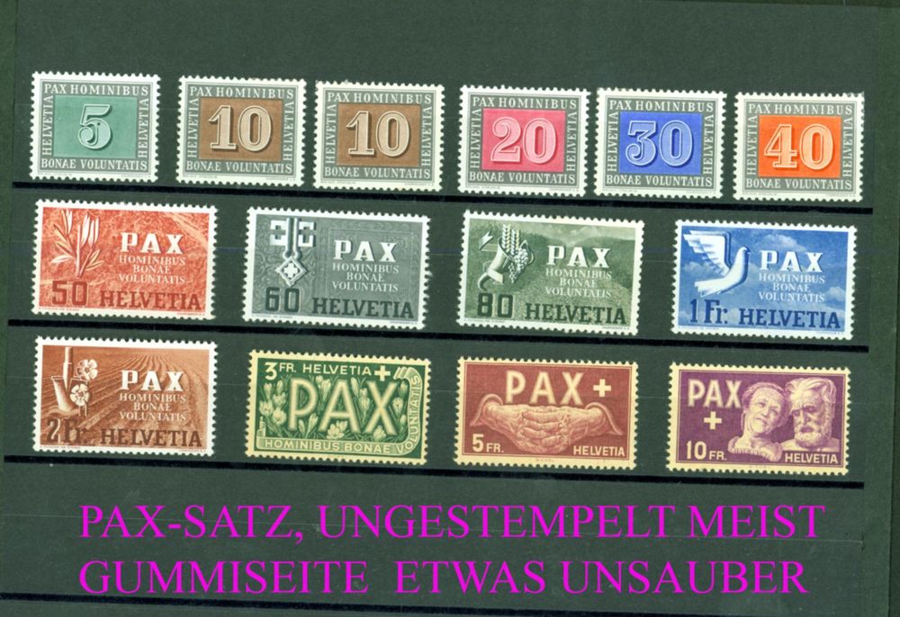 PAX-Satz * Gummiseite teilw. Etwas unsauber (Q716) | Kaufen auf Ricardo