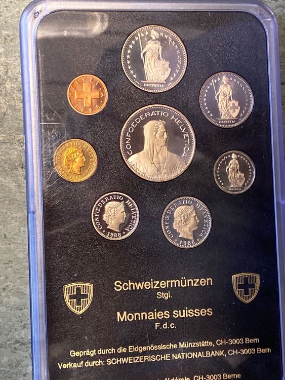 Schweizer Münzsatz Stgl. 1988 (Neu und originalverpackt) in Herisau für CHF 18 – mit Lieferung ...