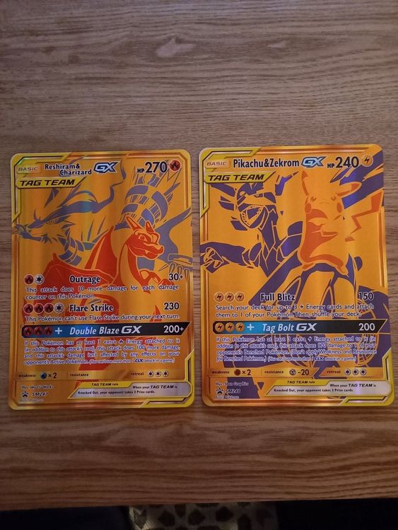 Gold Charizard Gold Pikachu Tag Team XXL (Neu (gemäss Beschreibung)) in ...