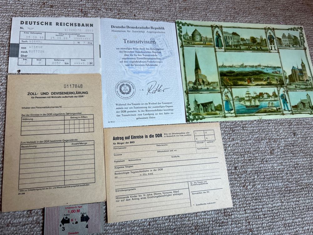Original DDR Souvenir: transitvisum Antrag auf Einreise (Gebraucht) in ...