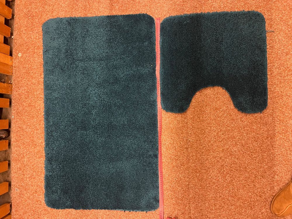 2 Piece Soft Bath Mat Set, Toilet Rug Contour Mat, Blue.used | Kaufen ...