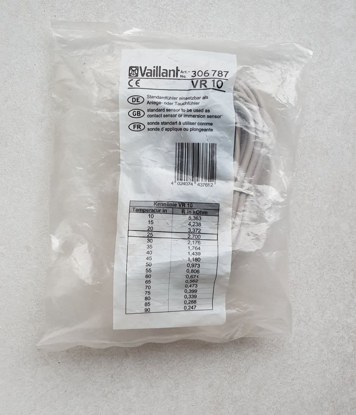 Sonde Vaillant VR10 standard (Neuf avec emballage d'origine) à Servion ...