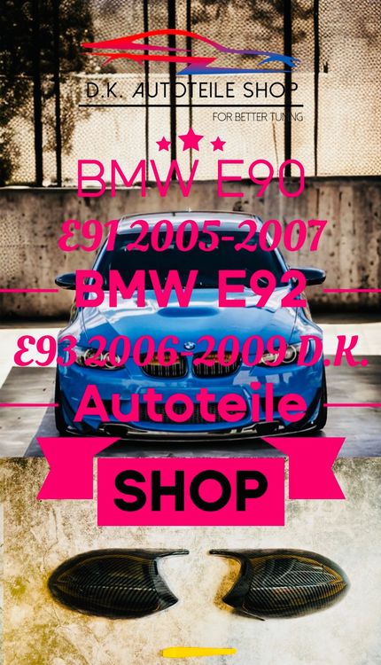 BMW M Spiegelkappen Carbon Look für 3 Serie E90 E91 E92 E93 (Neu und ...
