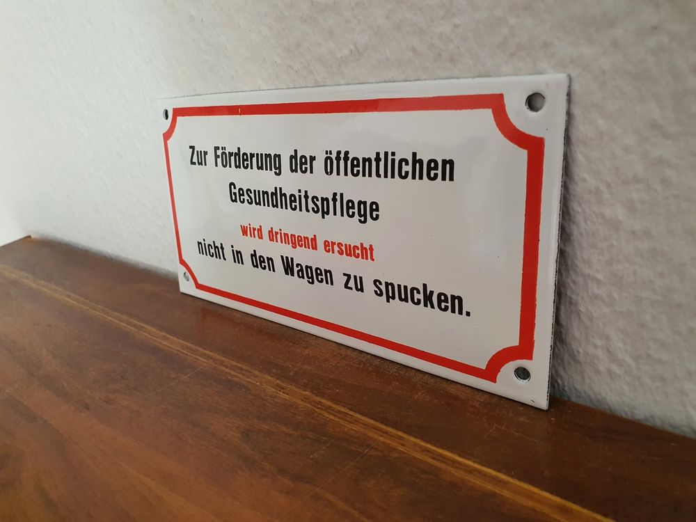 Emailschild Verboten spucken Bahn Zug Tram Emaille Schild (Neu (gemäss Beschreibung)) in ...