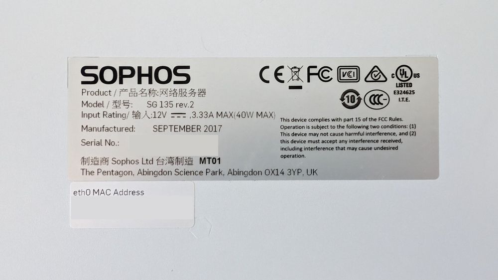 Sophos SG 135 rev2 firewall - 5 available (Gebraucht) in Mettmenstetten für CHF 125 – mit ...