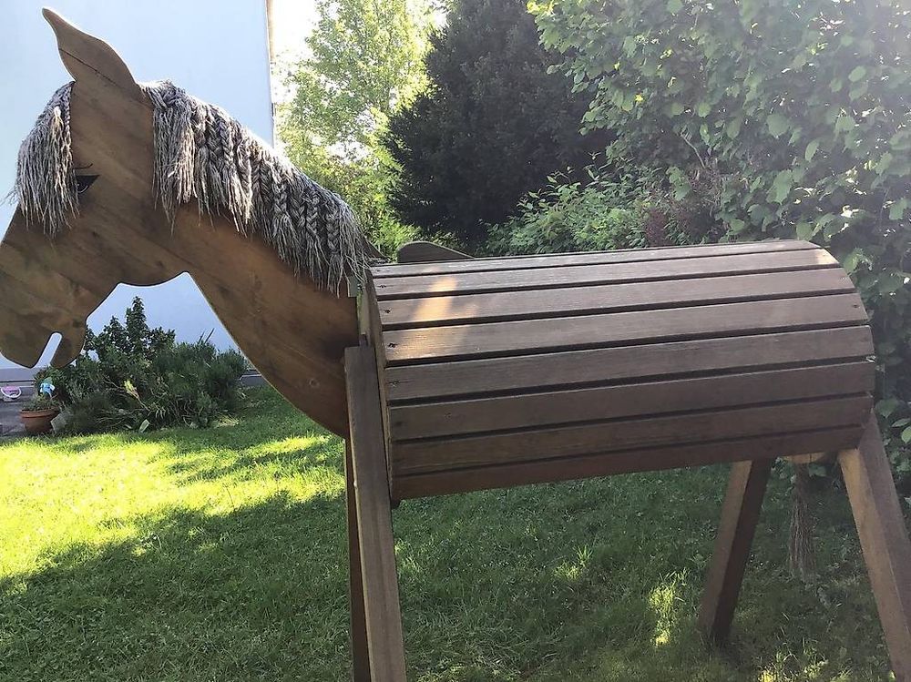 Spannende Holzpferd Garten Gebraucht Bild
