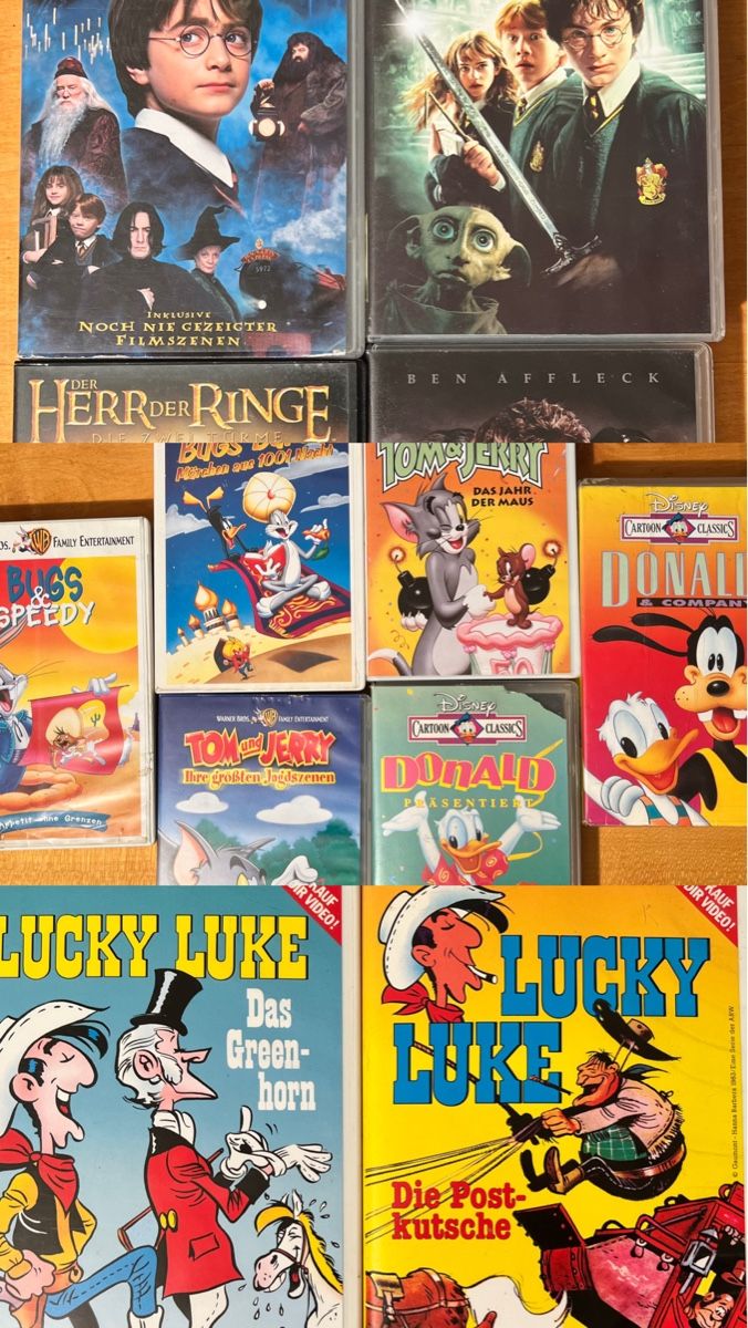 VHS Videos Sammlung: Harry Potter, Tom&Jerry, Lucky Luke usw (Gebraucht ...
