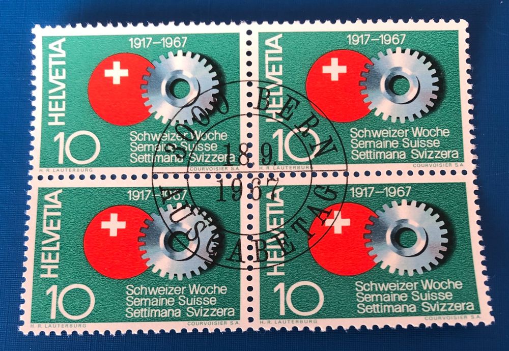 4 er Block Nr.449 mit Vollstempel Bern (Gebraucht) in Aarau für CHF 0.5 – mit Lieferung auf ...