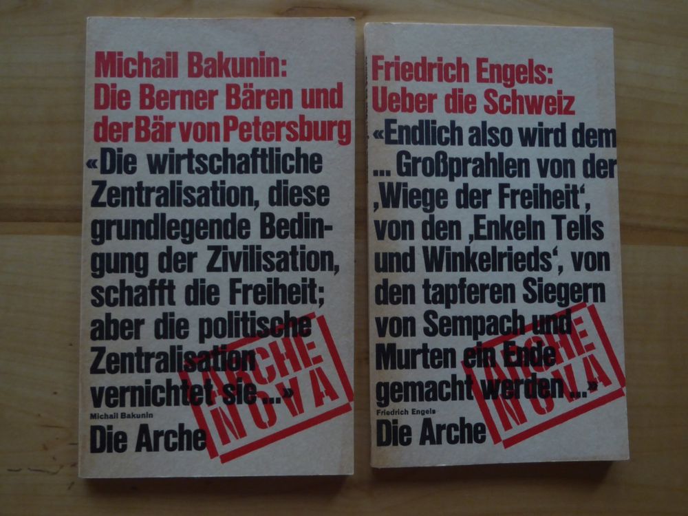 F.Engels Ueber d.Schweiz, M.Bakunin Die Berner Bären..... (Gebraucht ...