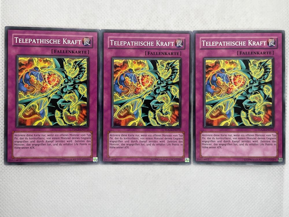 Yu-Gi-Oh! 3x Telepathische Kraft - Seltene Fallenkarte! (Gebraucht) in ...