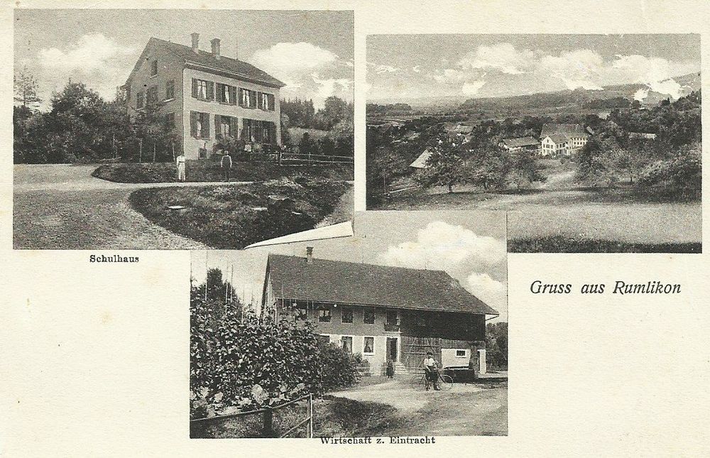 AK GRUSS RUMLIKON RUSSIKON 1912 SCHULHAUS WIRTSCH EINTRACHT | Kaufen ...