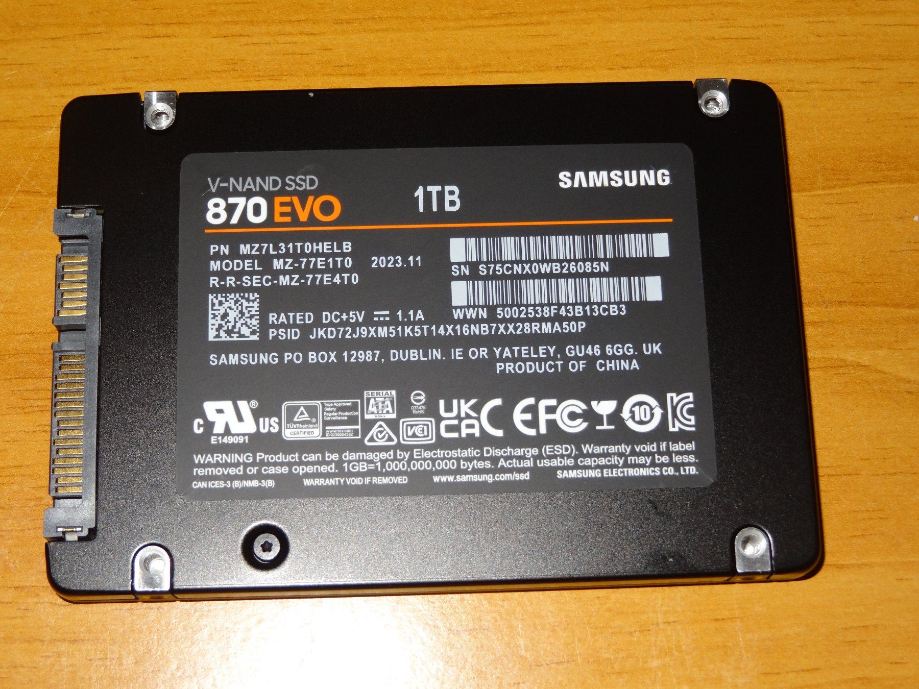 Samsung SSD 870 EVO 1TB (Gebraucht) in Geiss für CHF 25 – mit Lieferung ...