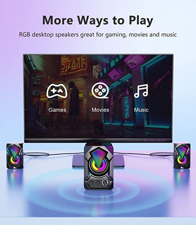 Subwoofer System RGB 2.1 Stereo Lautsprechersystem USB 11W (Neu (gemäss ...