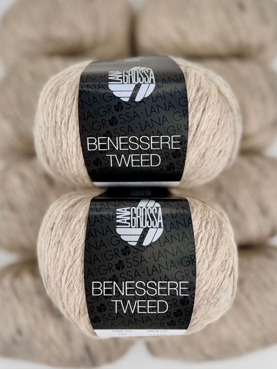 Baumwolle Alpaka 10 Knäuel Strickwolle Benessere Tweed Lana (Neu und originalverpackt) in Plons ...
