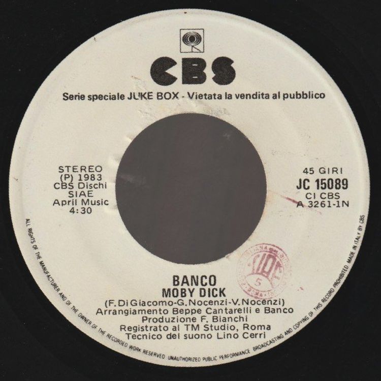 7 " BANCO / MEN AT WORK MOBY DICK / OVERKILL juke box promo (Gebraucht ...