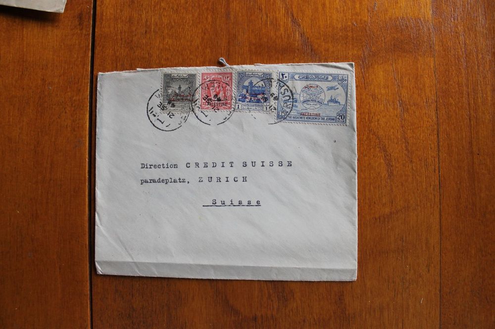 1949 Brief Jordanisch Besetz. Palestina, Aufdr. BF, n Zürich (Gebraucht ...